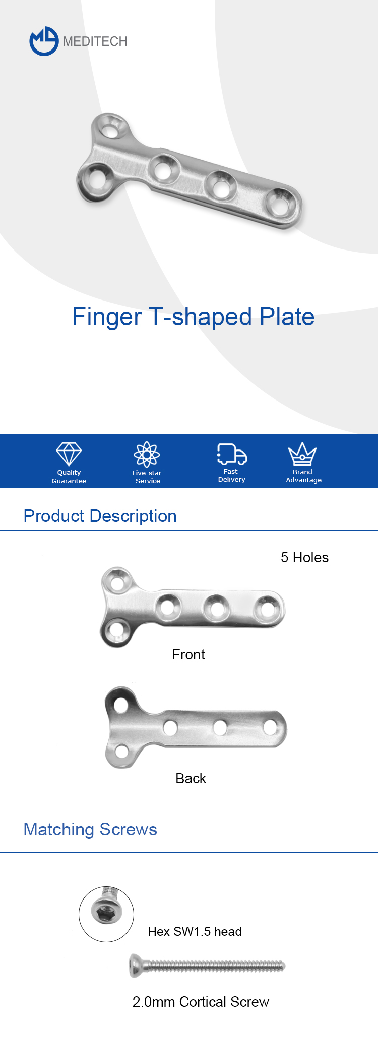 (T-shape) Finger (Metatarsal) Plate Manufacturer - CZMEDITECH