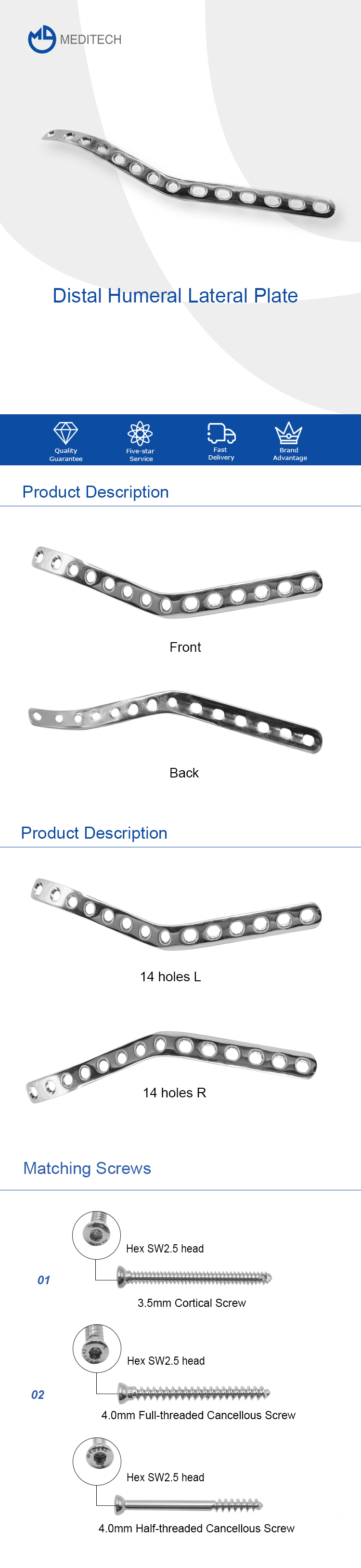 Distal Humeral Lateral Plate(Olecranon Type) Manufacturer - CZMEDITECH
