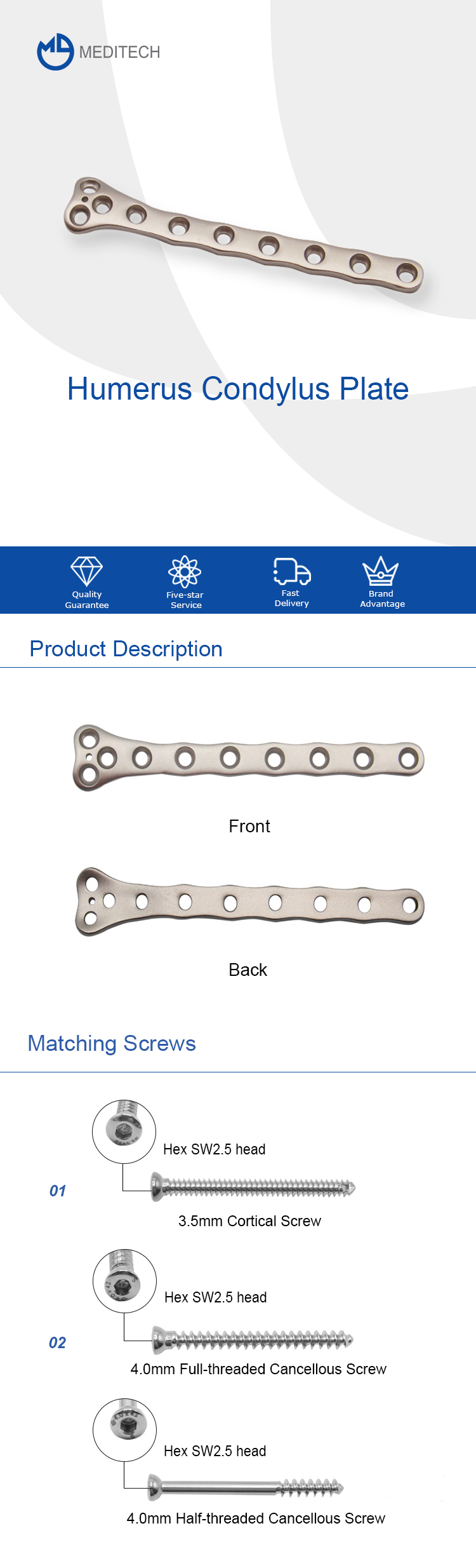 Humerus Condylus Plate Manufacturer - CZMEDITECH
