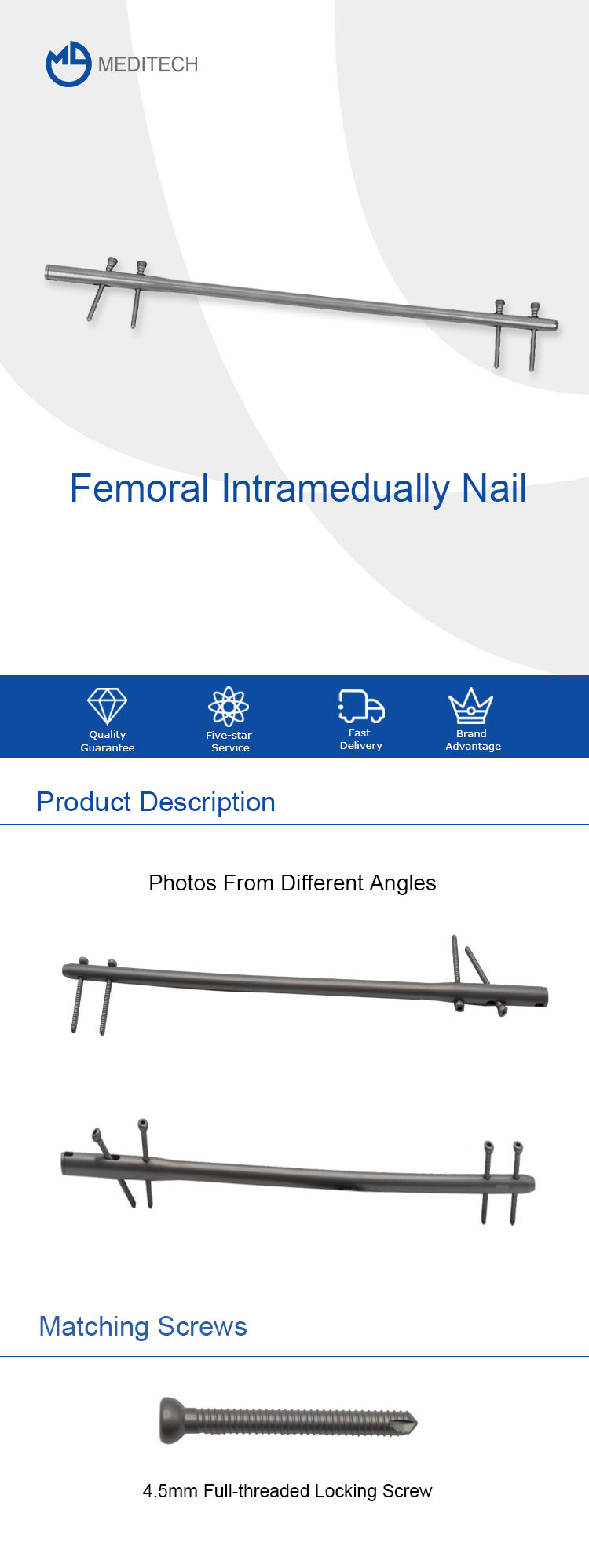 Femur Interlocking Intramedullary Nail Manufacturer - CZMEDITECH