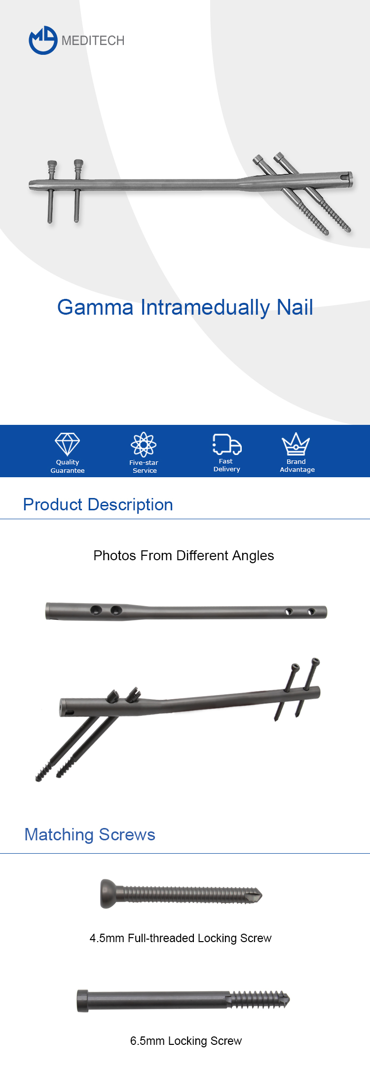Gamma Interlocking Intramedullary Nail Manufacturer - CZMEDITECH