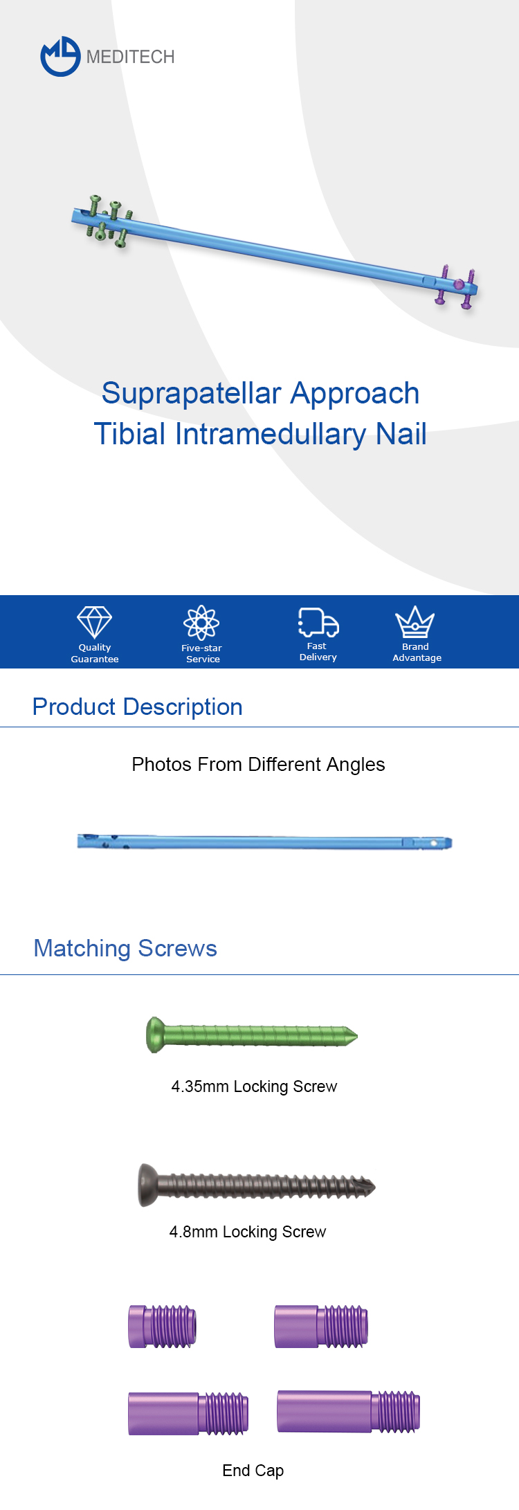 Suprapatellar Approach Tibial Nail Manufacturer - CZMEDITECH