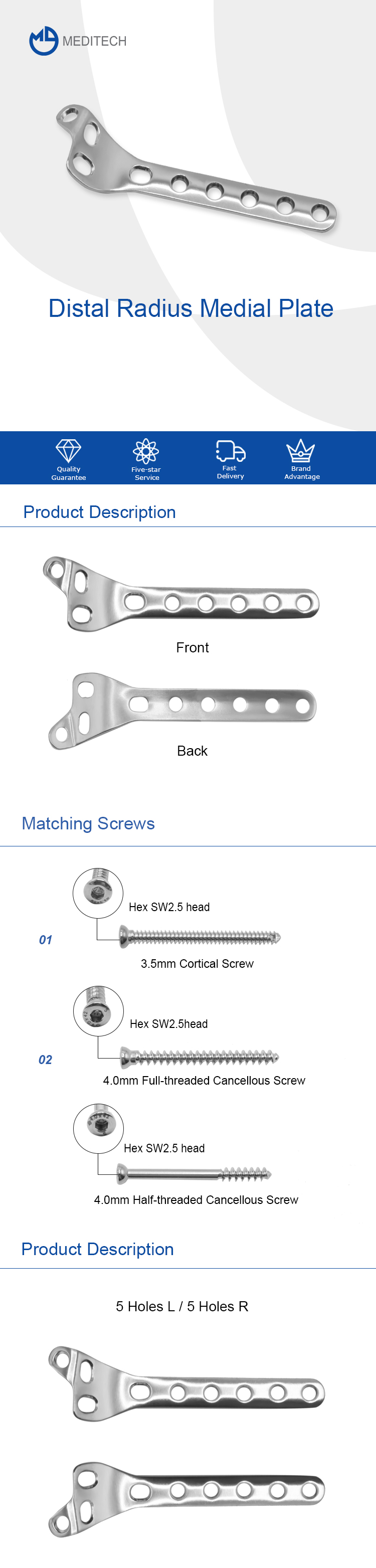 Distal Radius Medial Plate Tagagawa - CzMeditech