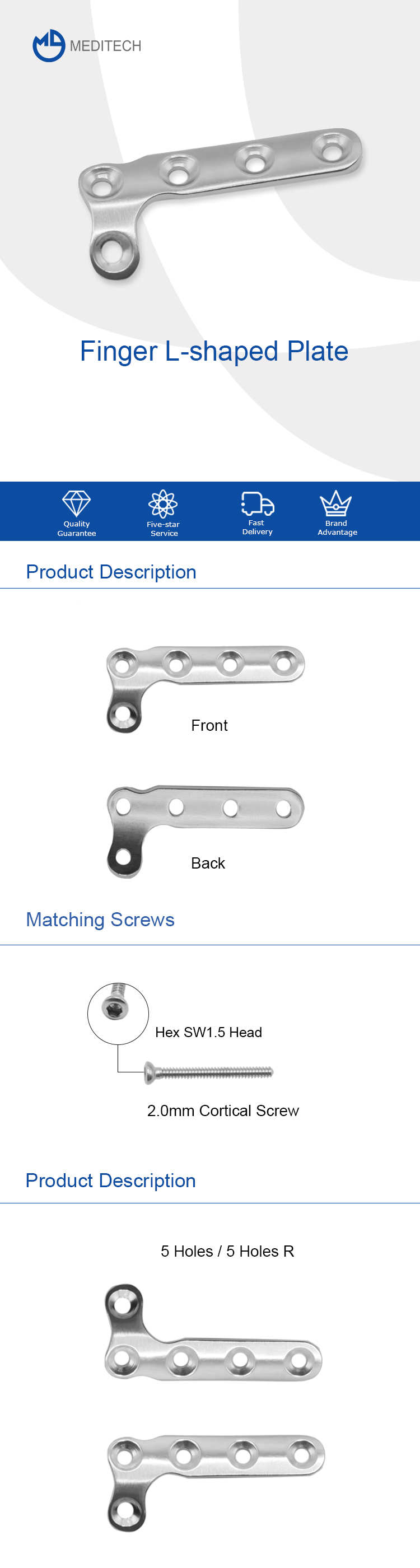 (L-shaped) Finger (Metatarsal) Plate Manufacturer - CZMEDITECH