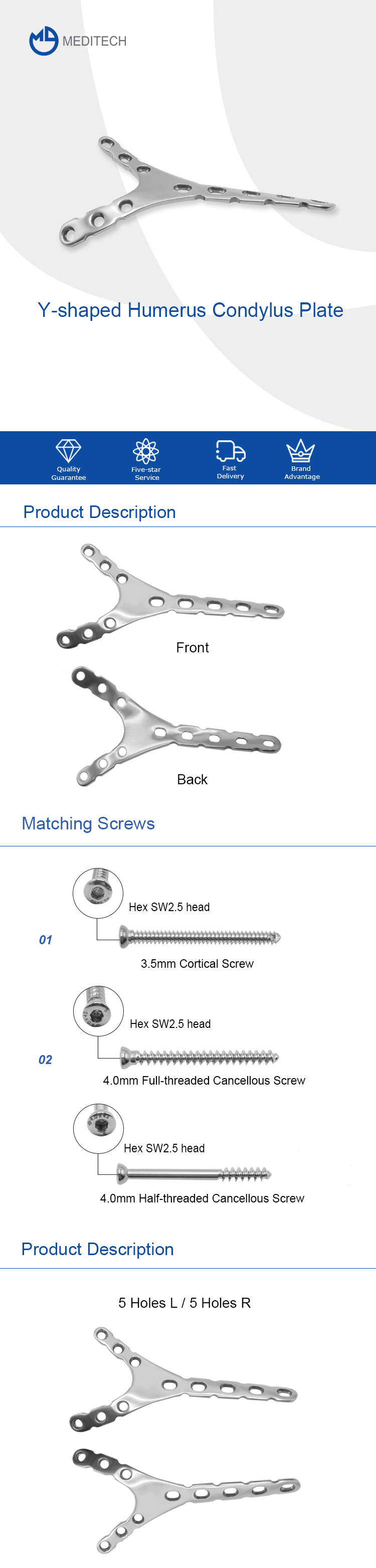 Y-shaped Humerus Condylus Plate Manufacturer - CZMEDITECH